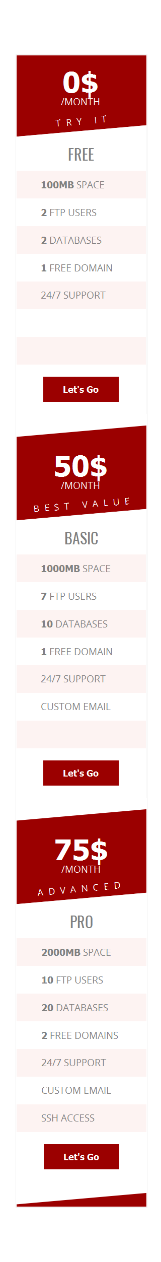 Slope - Flat Pricing Table by MondayFlight | CodeCanyon